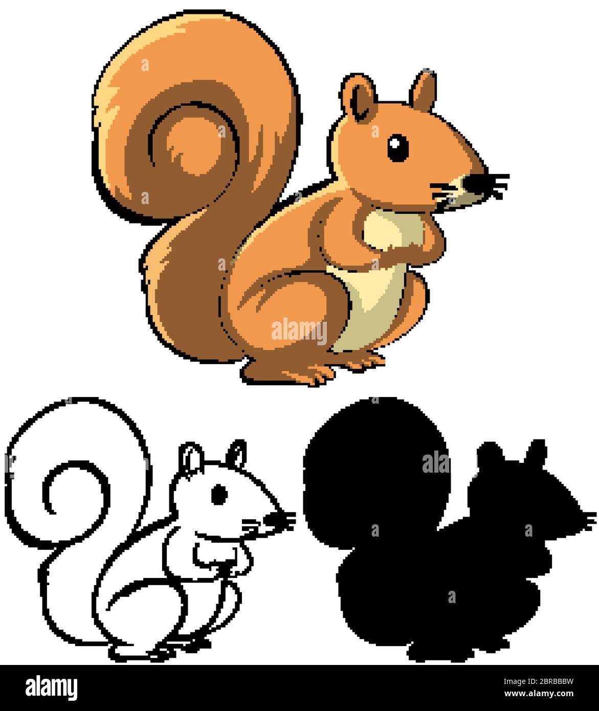 Set of squirrel cartoon illustration Stock Vector Image & Art - Alamy