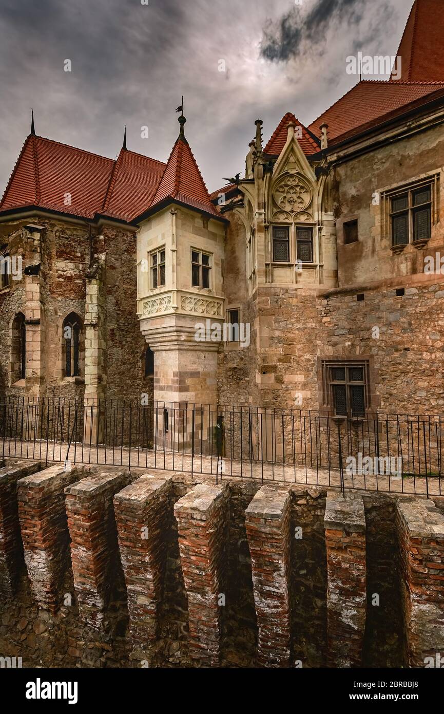 Old Gothic-Renaissance castle in Transylvania, Hunedoara, Romania Stock ...