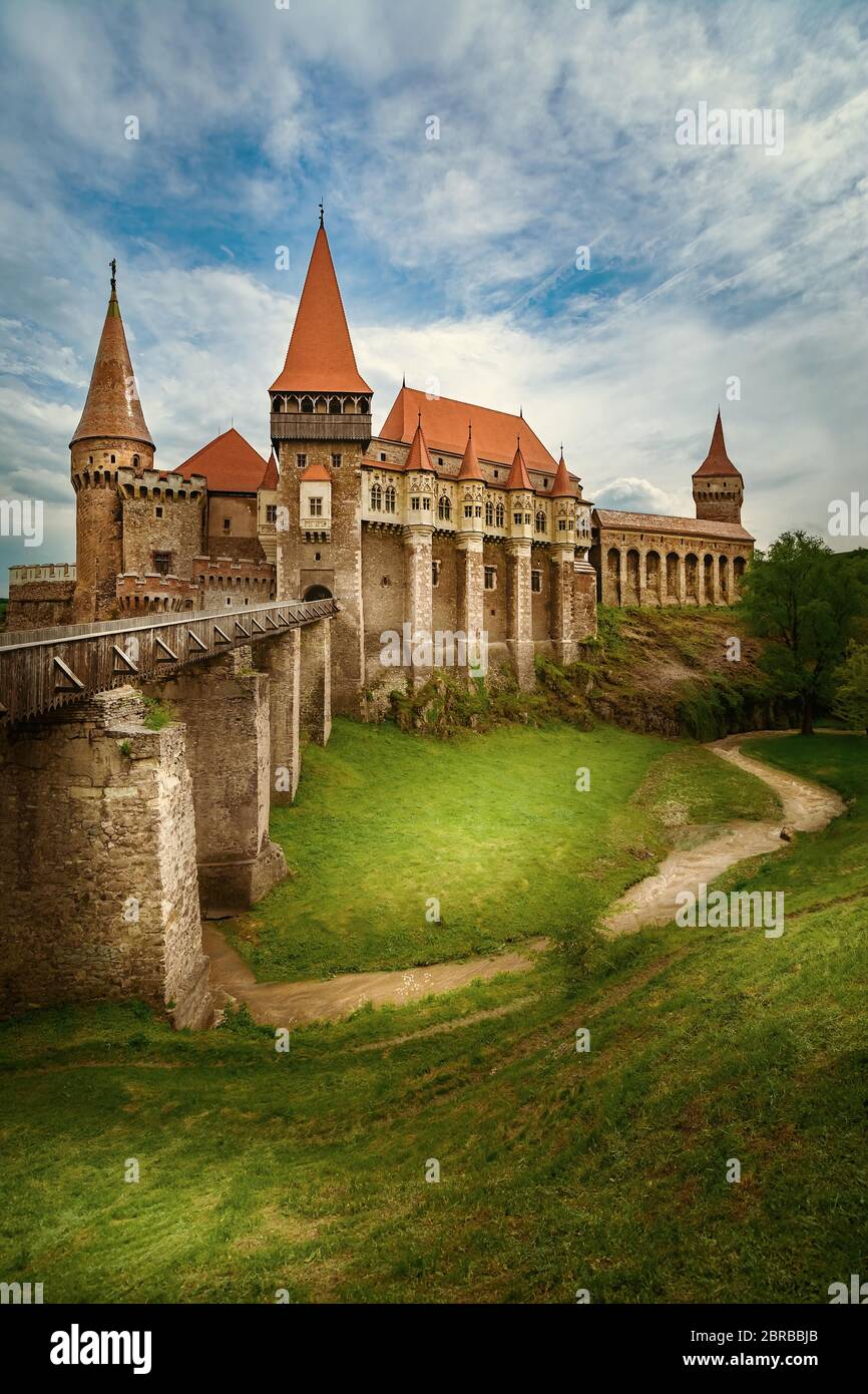 Old Gothic-Renaissance castle in Transylvania, Hunedoara, Romania Stock ...