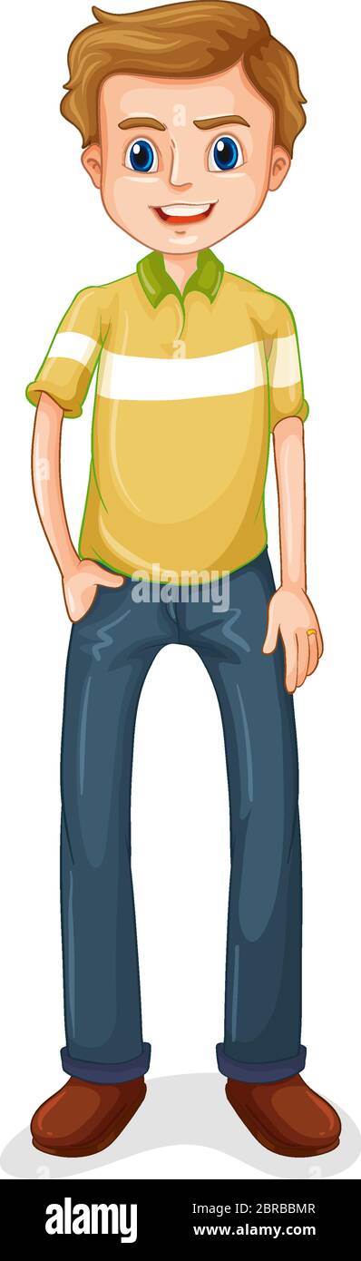 Happy man cartoon character illustration Stock Vector Image & Art - Alamy