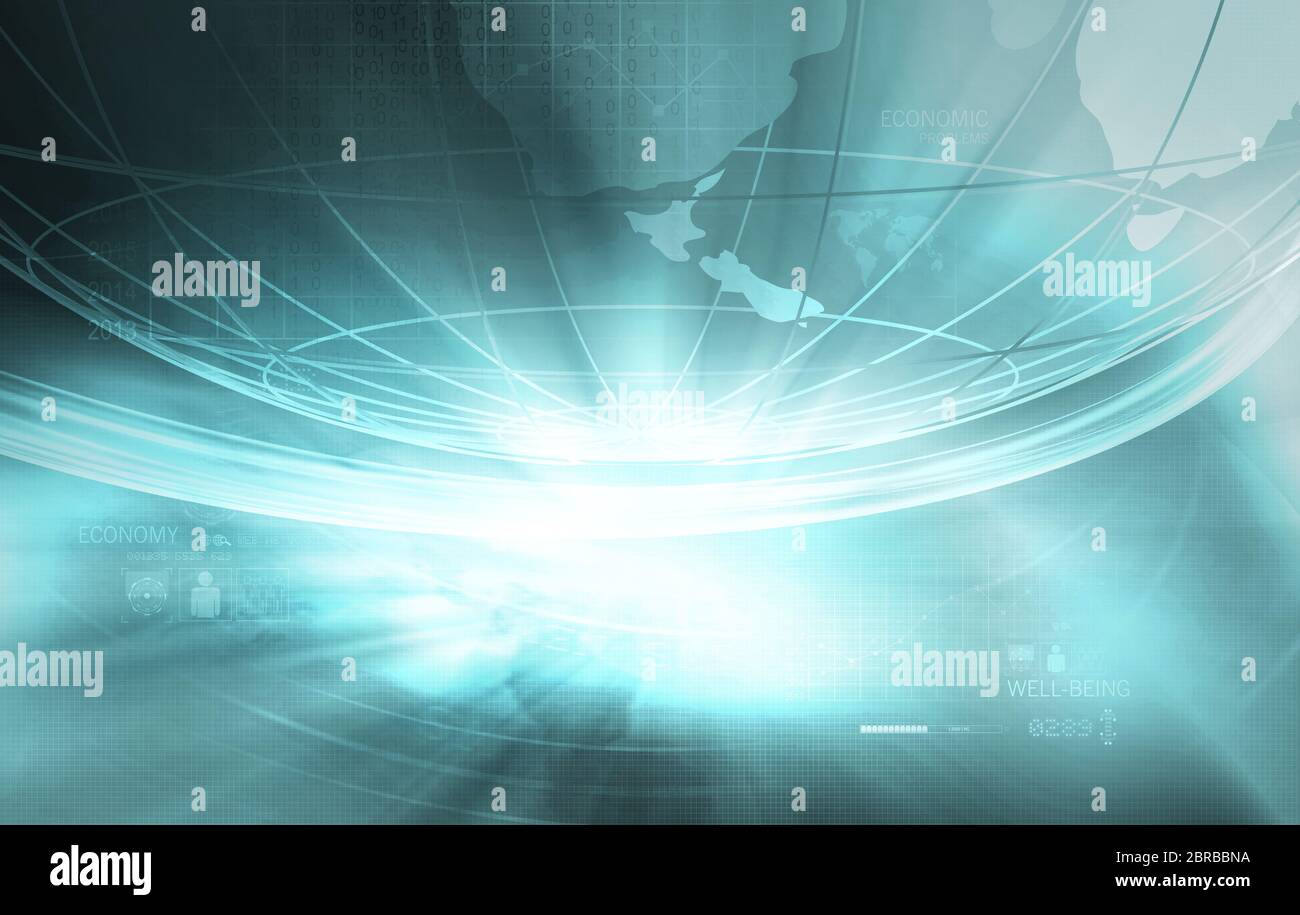 Global Economic Issues with Analytical Graph in Background, Earth Globe ...