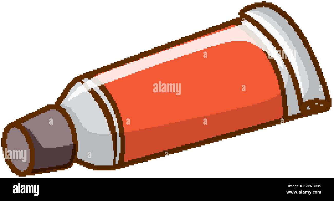 Orange watercolor in tube on white background illustration Stock Vector ...