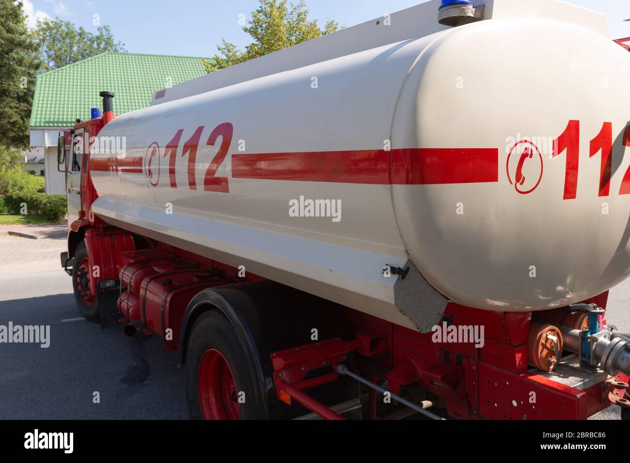Firetruck in a city parade Stock Photo - Alamy