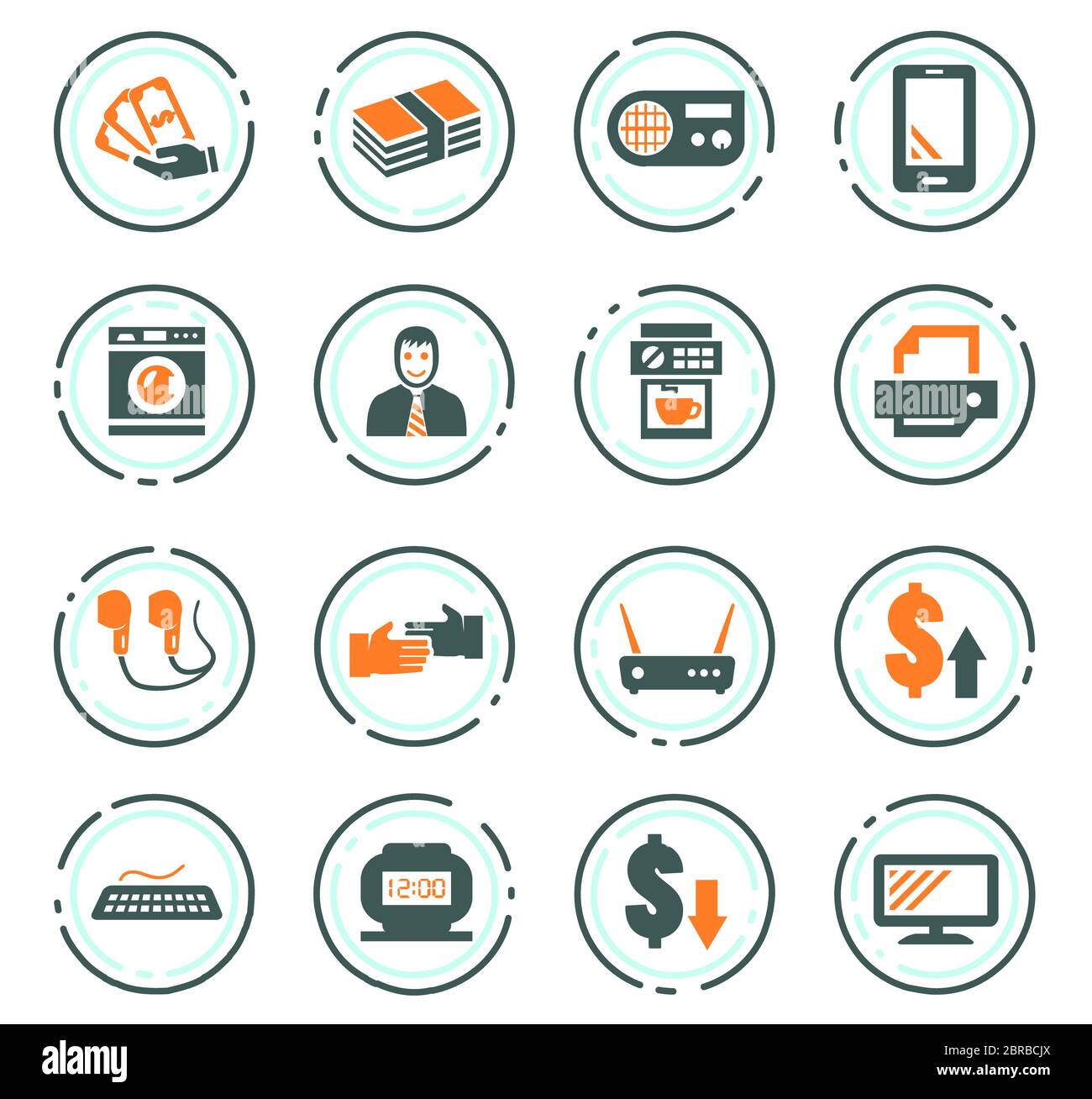 Pawn shop vector icons for user interface design Stock Photo - Alamy