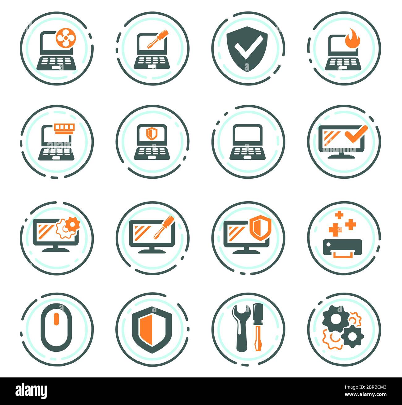 Repyer Diagnostics of computers vector icons for user interface design ...