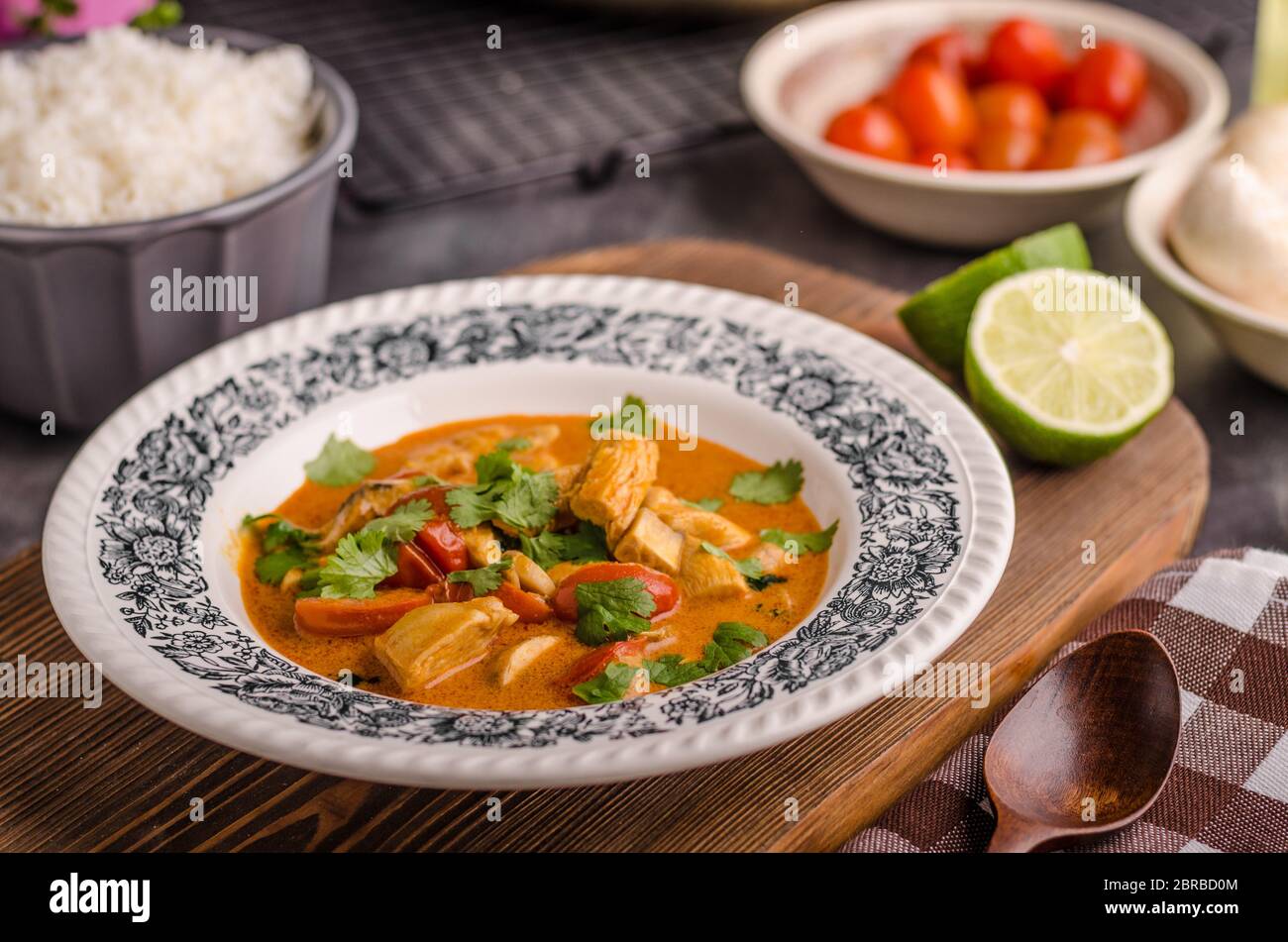 Delicious chicken curry with vegetable, food photography Stock Photo ...