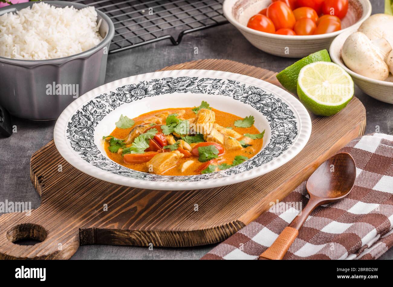 Delicious chicken curry with vegetable, food photography Stock Photo ...