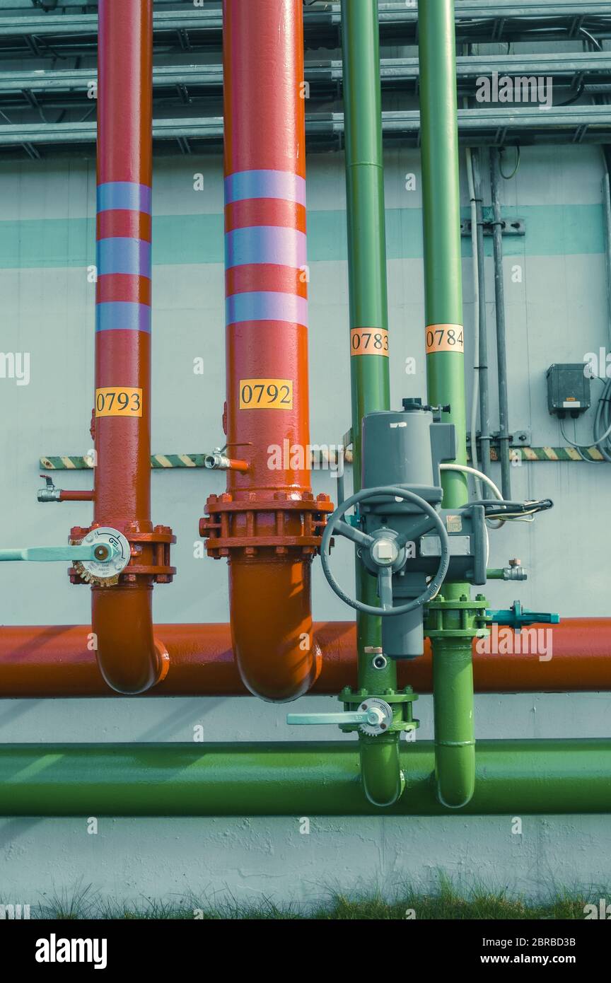 Pipeline and pipe rack of petroleum industrial plant. Offshore Industry ...