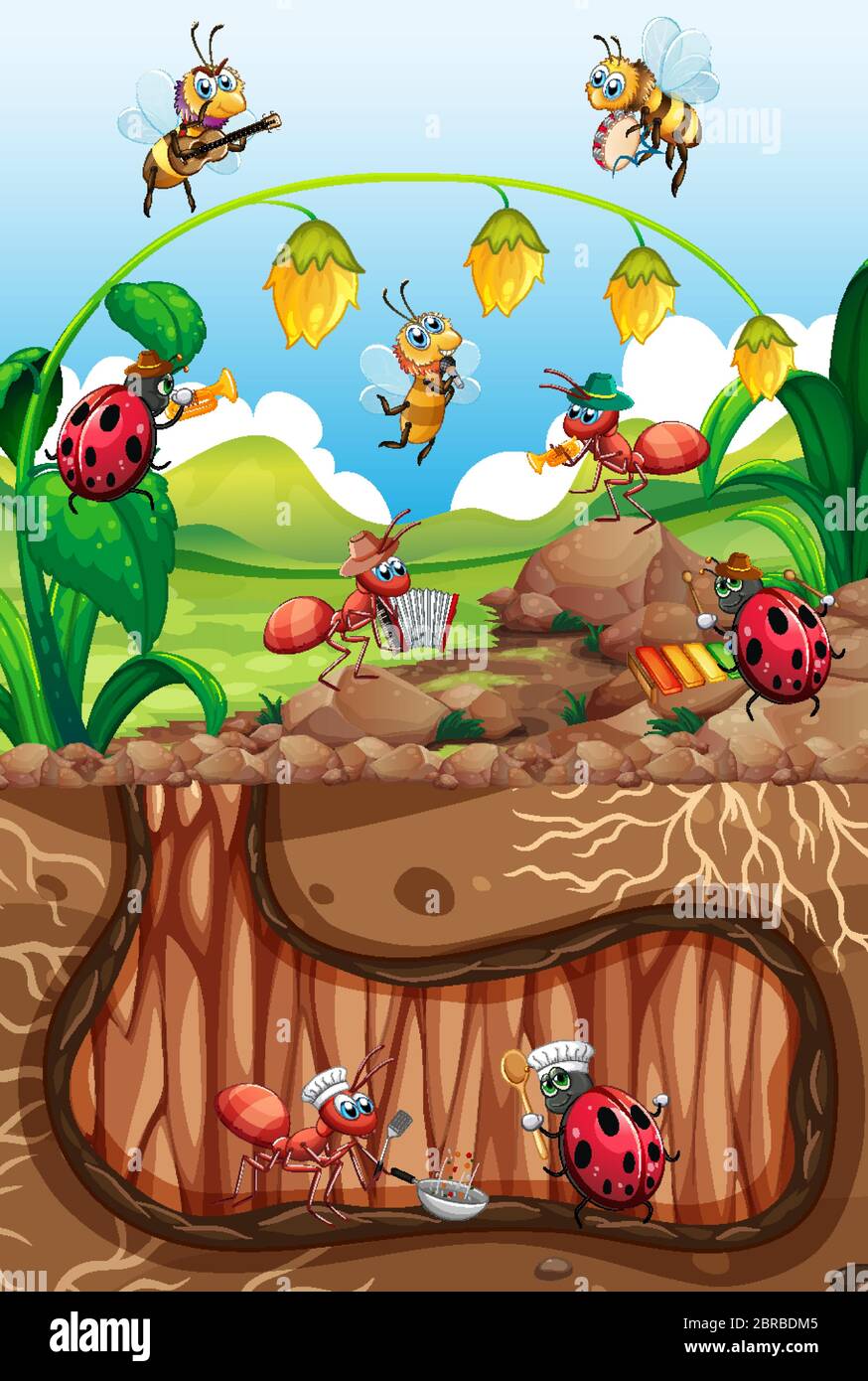 Underground insects Stock Vector Images - Alamy