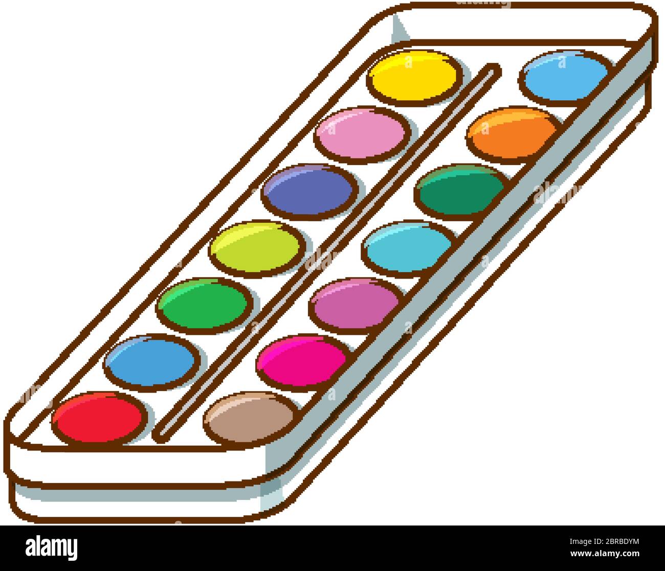 Set of watercolors on the tray illustration Stock Vector Image & Art ...