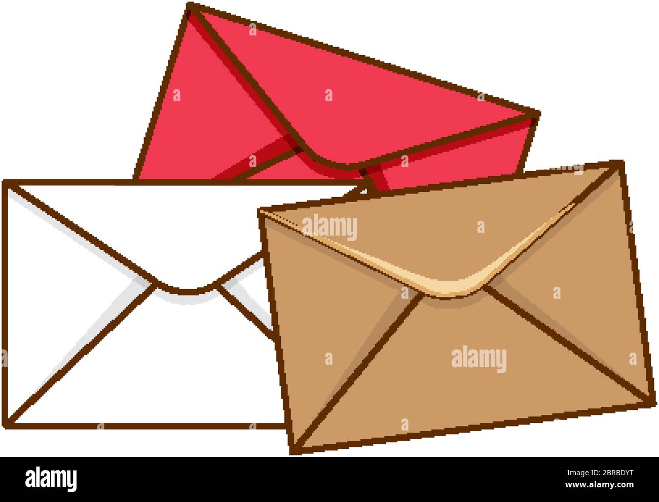 Three envelopes on white background illustration Stock Vector Image ...