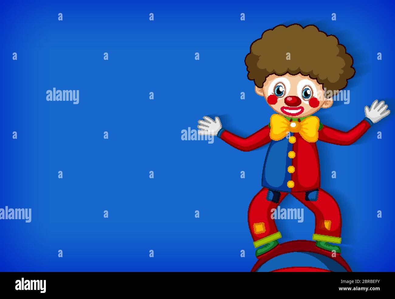 Background template design with happy clown illustration Stock Vector ...