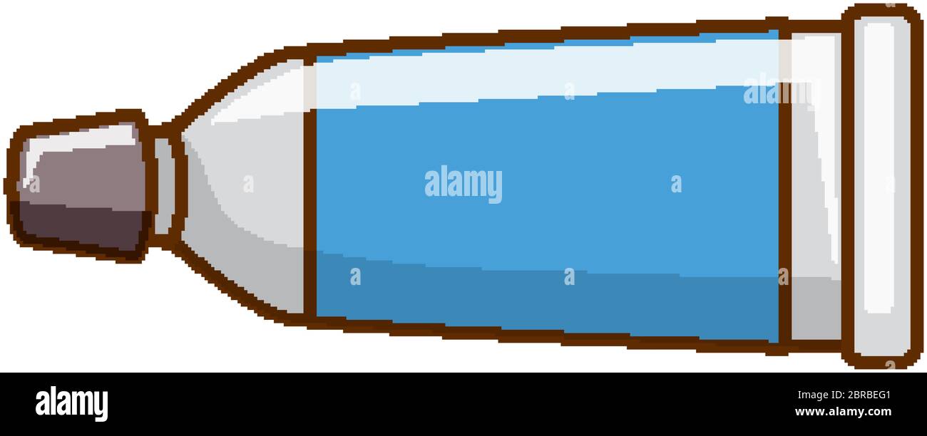 Blue watercolor in tube on white background illustration Stock Vector ...