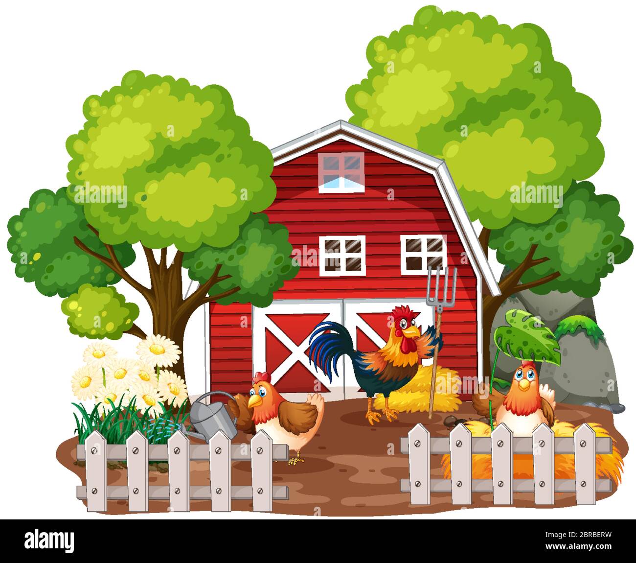 Farm theme background with farm animals illustration Stock Vector Image ...