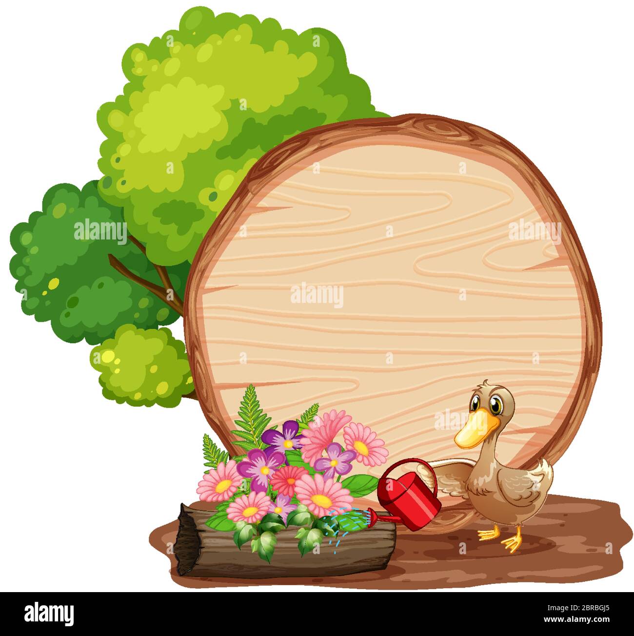 Sign template with animals in garden background illustration Stock ...