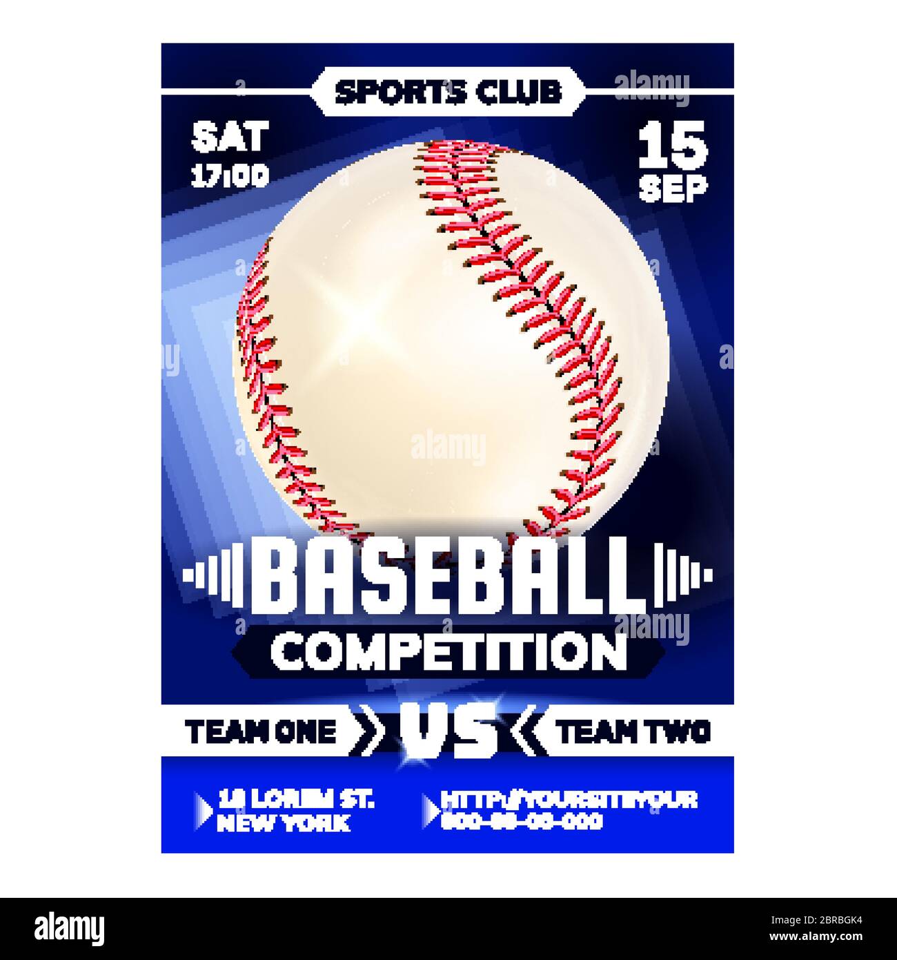 Baseball Bat And Ball Sport Game Poster Vector Stock Vector Image & Art ...