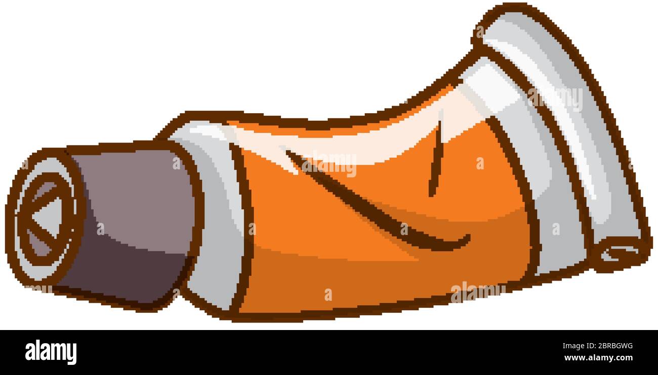 Orange watercolor in tube on white background illustration Stock Vector ...