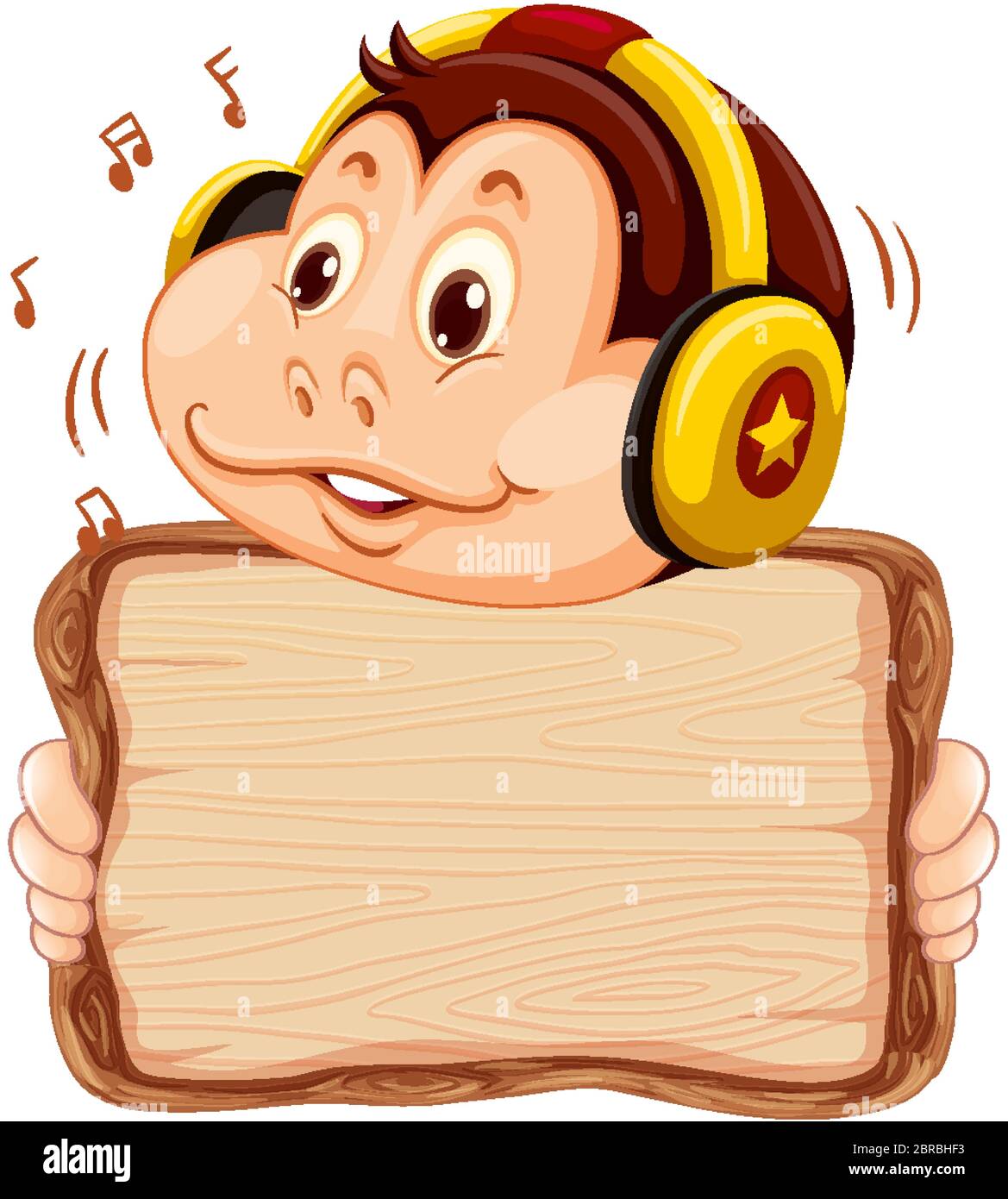 Board template with cute monkey on white background illustration Stock ...