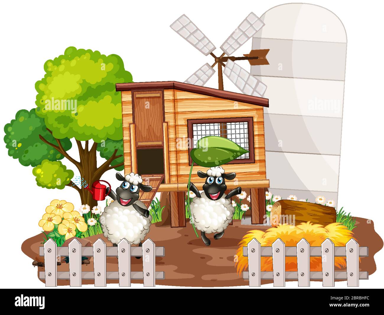 Farm theme background with farm animals illustration Stock Vector Image ...