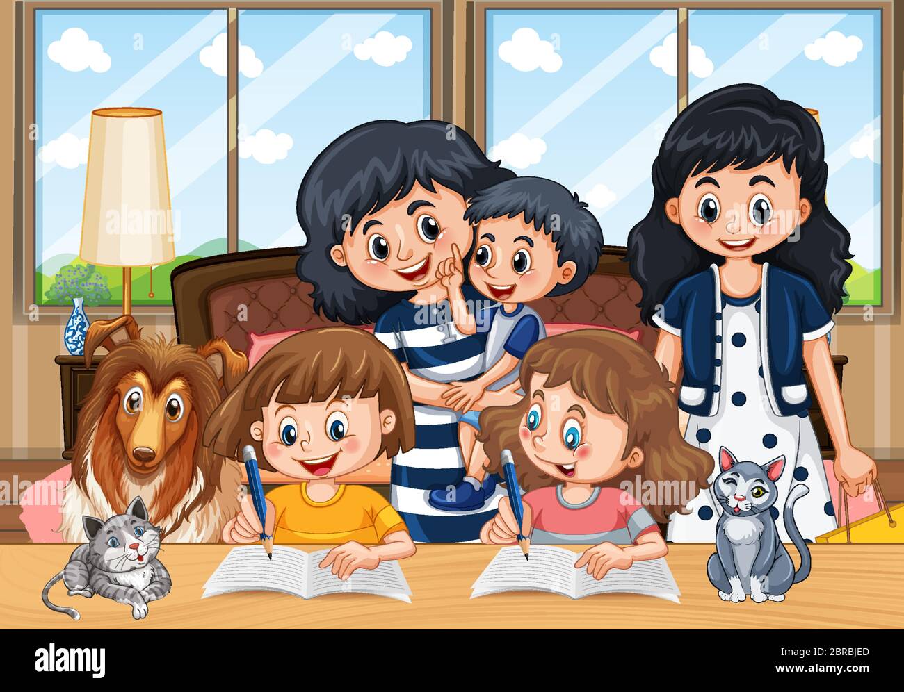 Children learn at home illustration Stock Vector Image & Art - Alamy