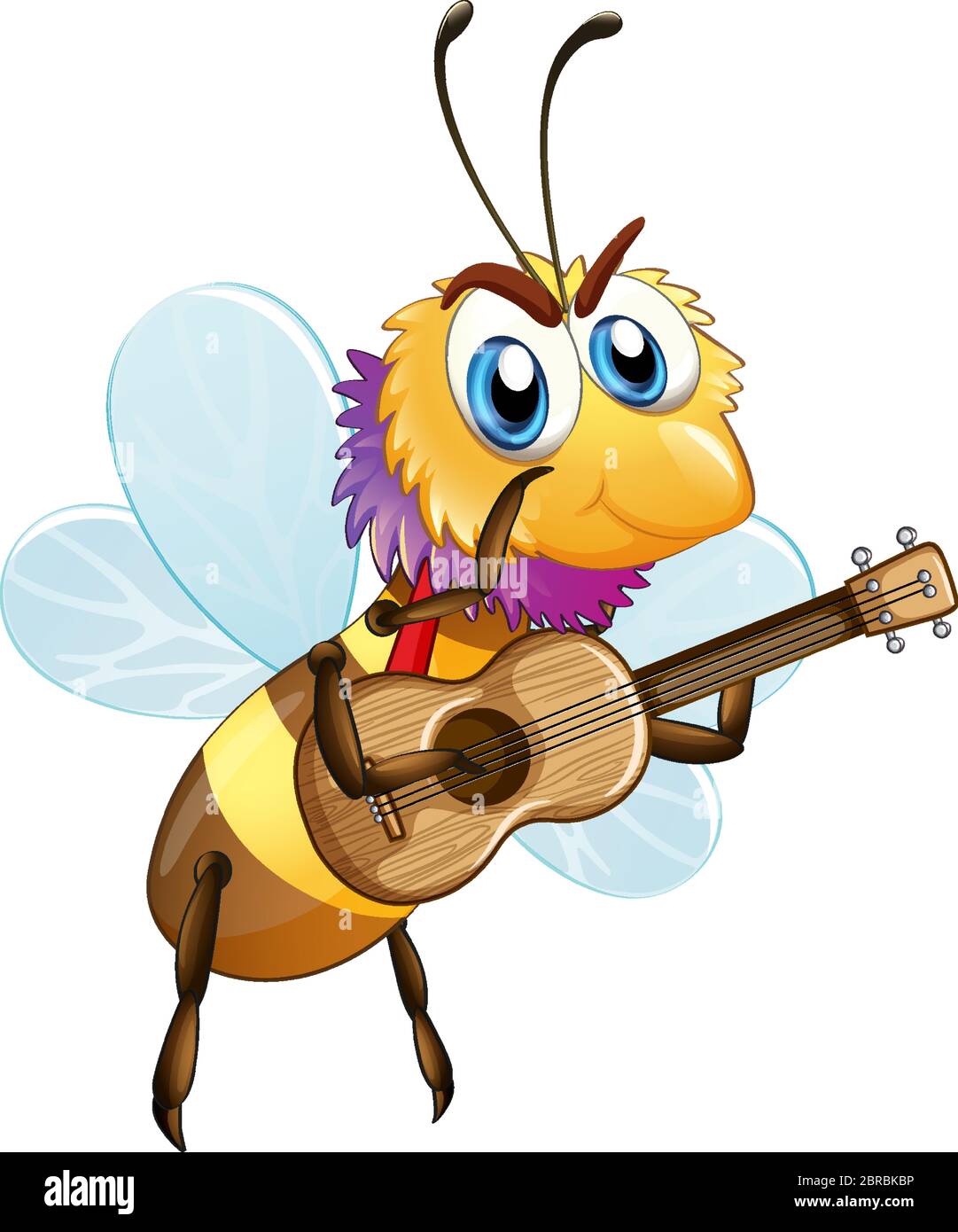 Musician bee playing ukulele illustration Stock Vector Image & Art - Alamy