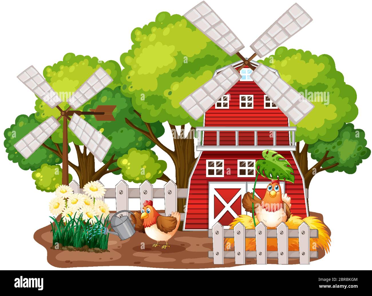 Farm theme background with farm animals illustration Stock Vector Image ...