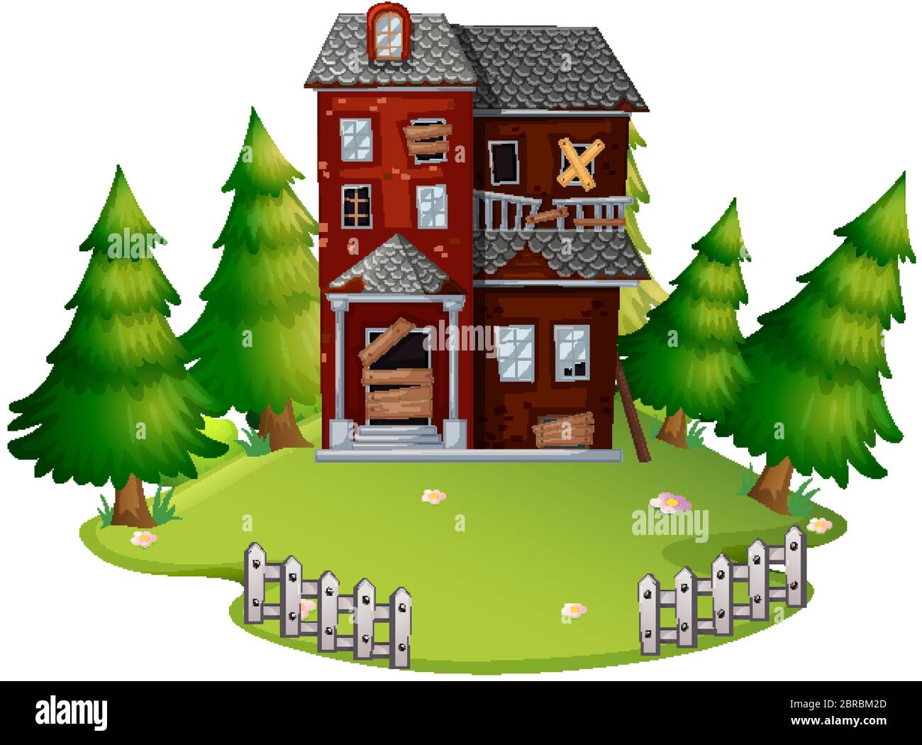 Abandoned wooden house on Stock Vector Images - Alamy
