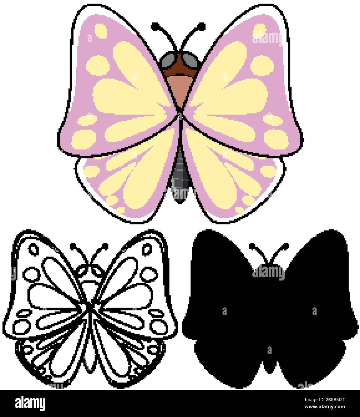 Set of butterfly cartoon illustration Stock Vector Image & Art - Alamy