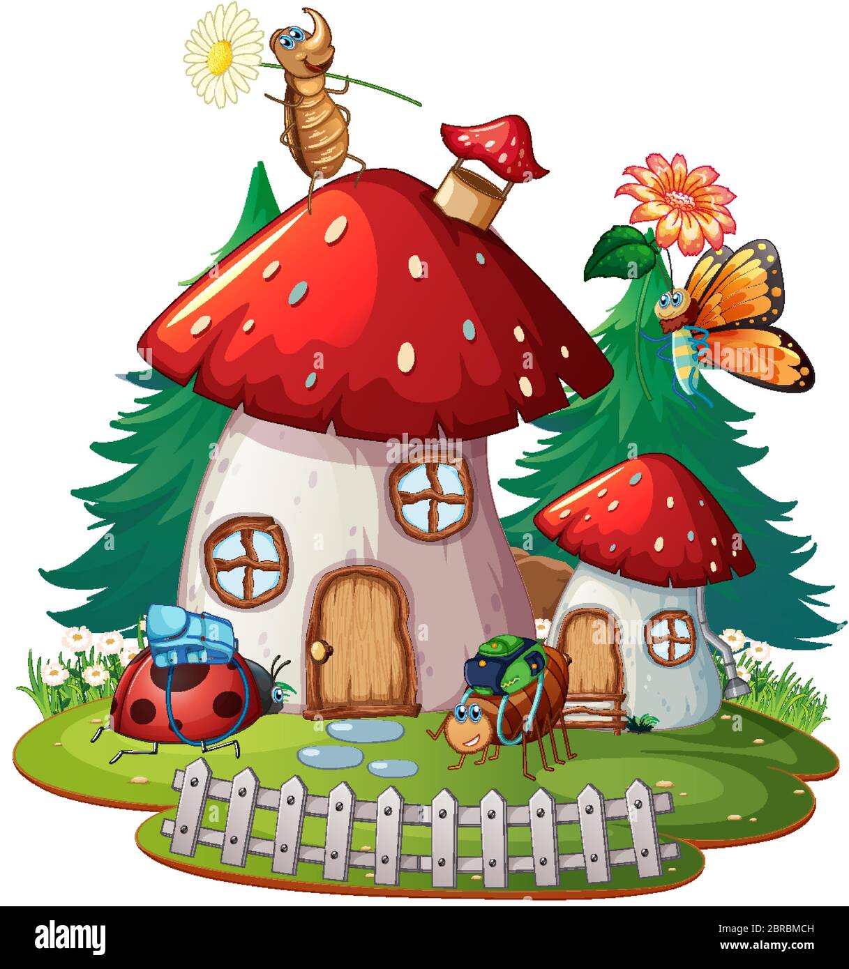 Happy insect at their fantasy house illustration Stock Vector Image ...
