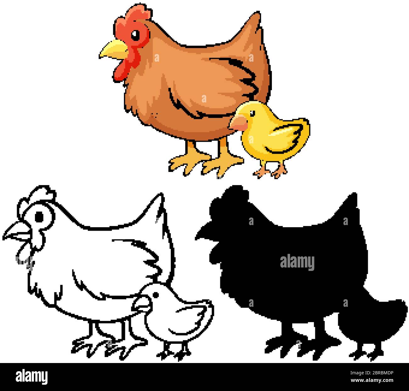 Set of chicken cartoon illustration Stock Vector Image & Art - Alamy