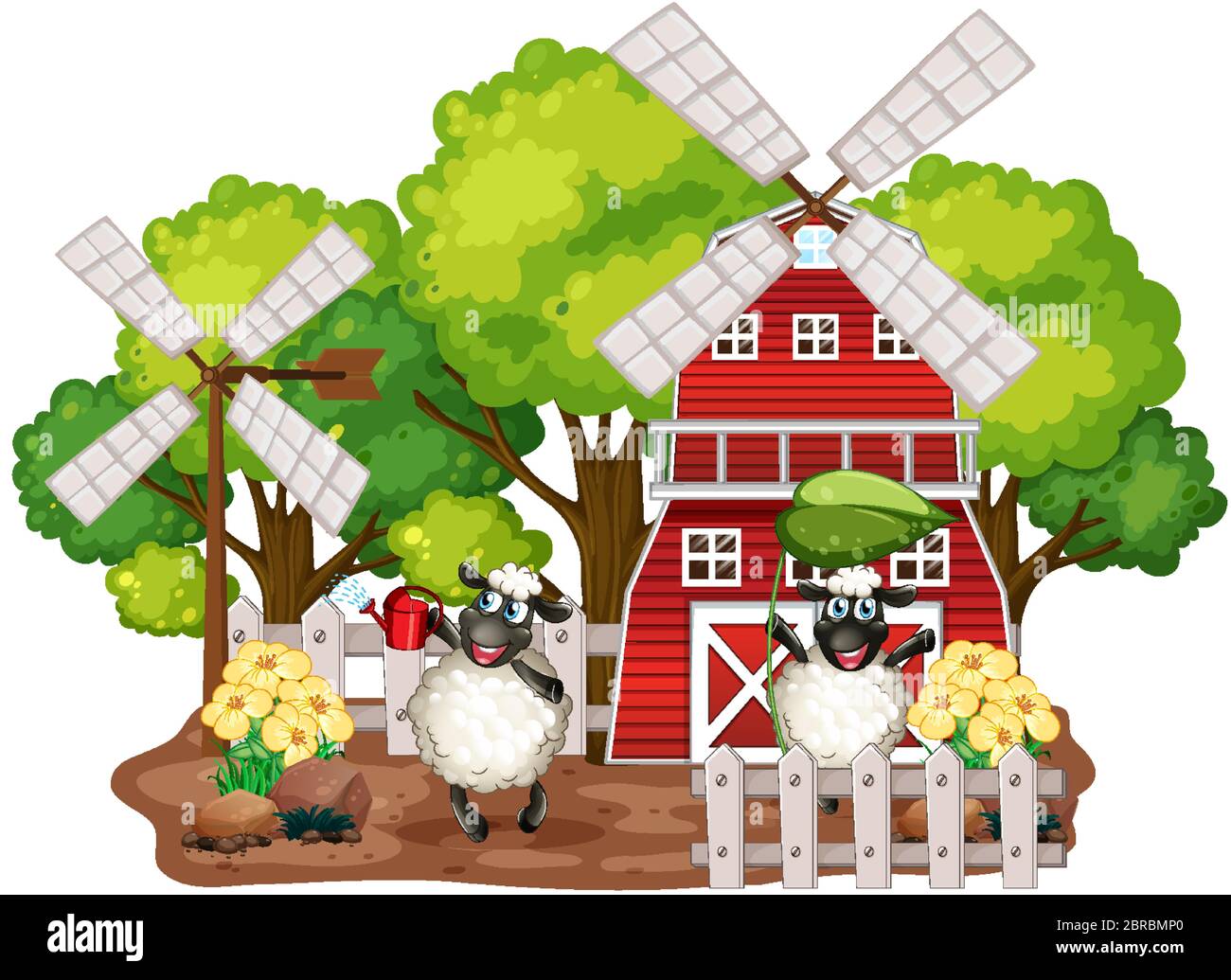 Farm theme background with farm animals illustration Stock Vector Image ...
