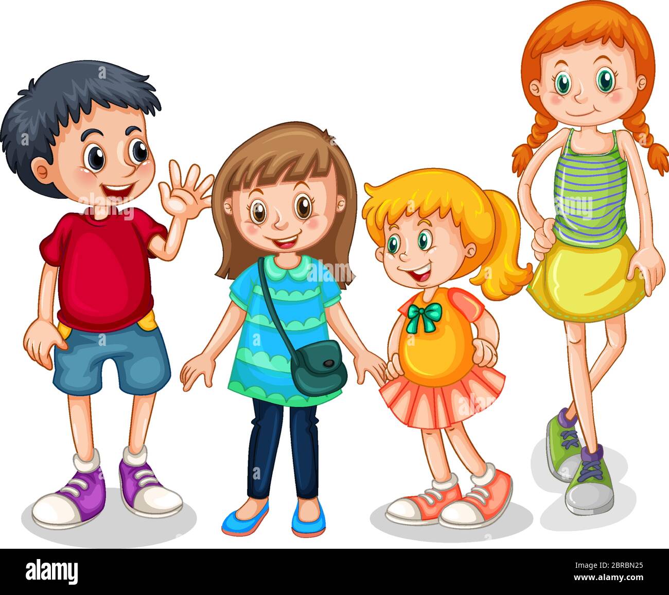 Group of young children illustration Stock Vector Image & Art - Alamy