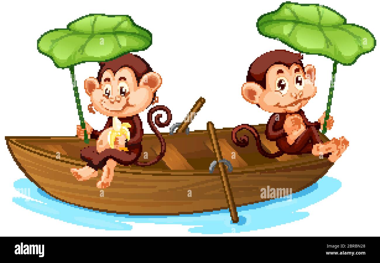 Cute Monkey Cartoon Eating Banana High Resolution Stock Photography and ...
