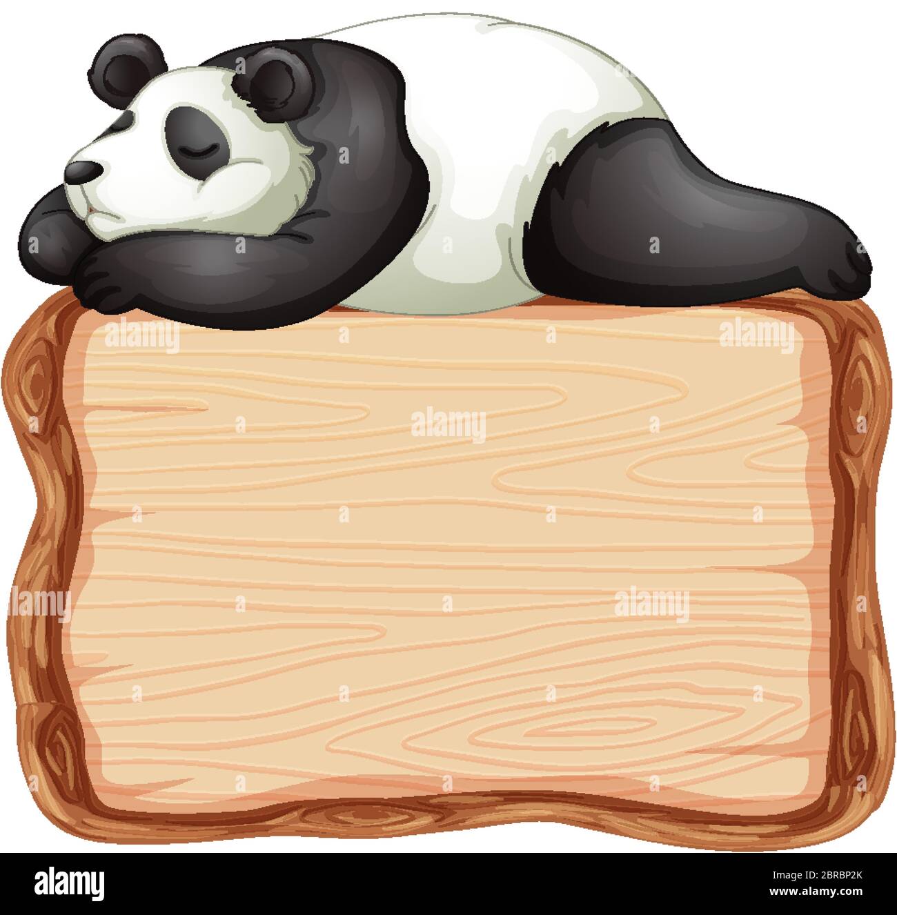 Board template with cute panda on white background illustration Stock ...