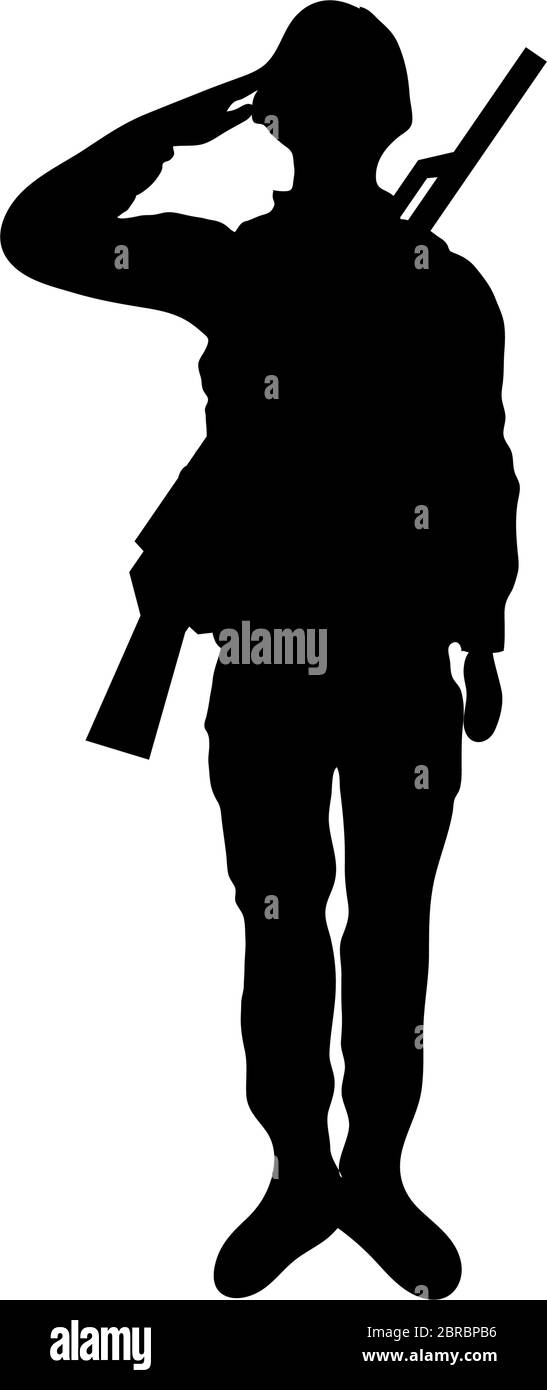 soldier saluting figure silhouette icon Stock Vector Image & Art - Alamy