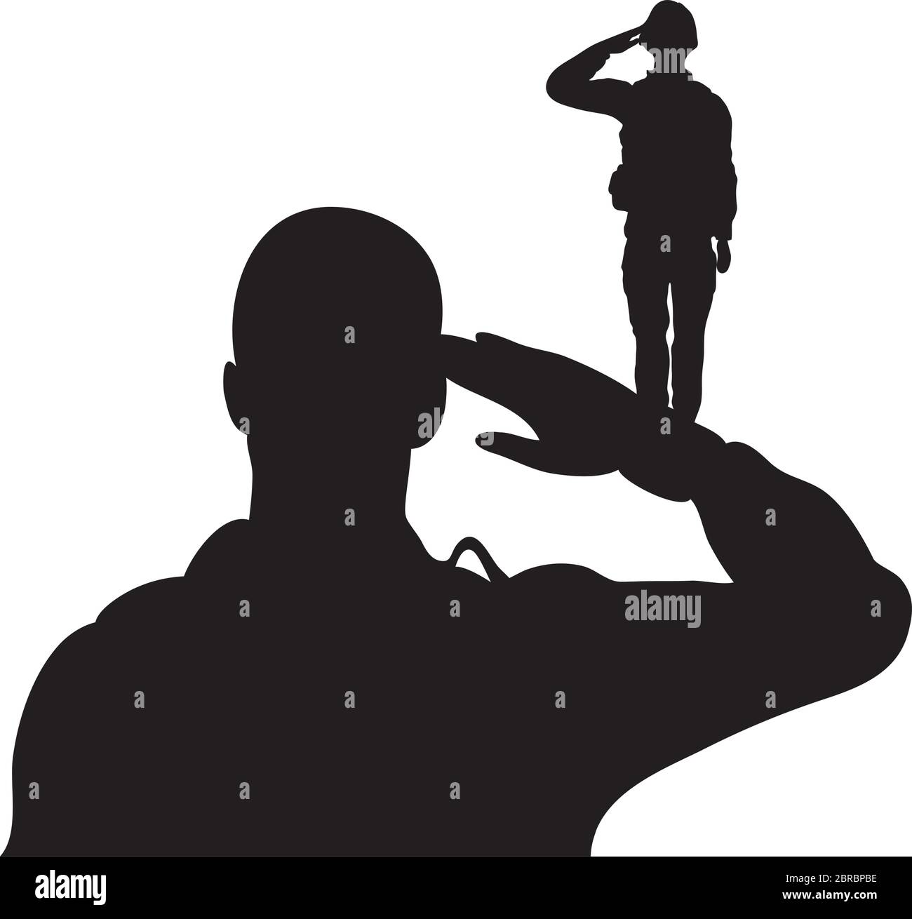 soldiers saluting figures silhouettes icons Stock Vector Image & Art ...