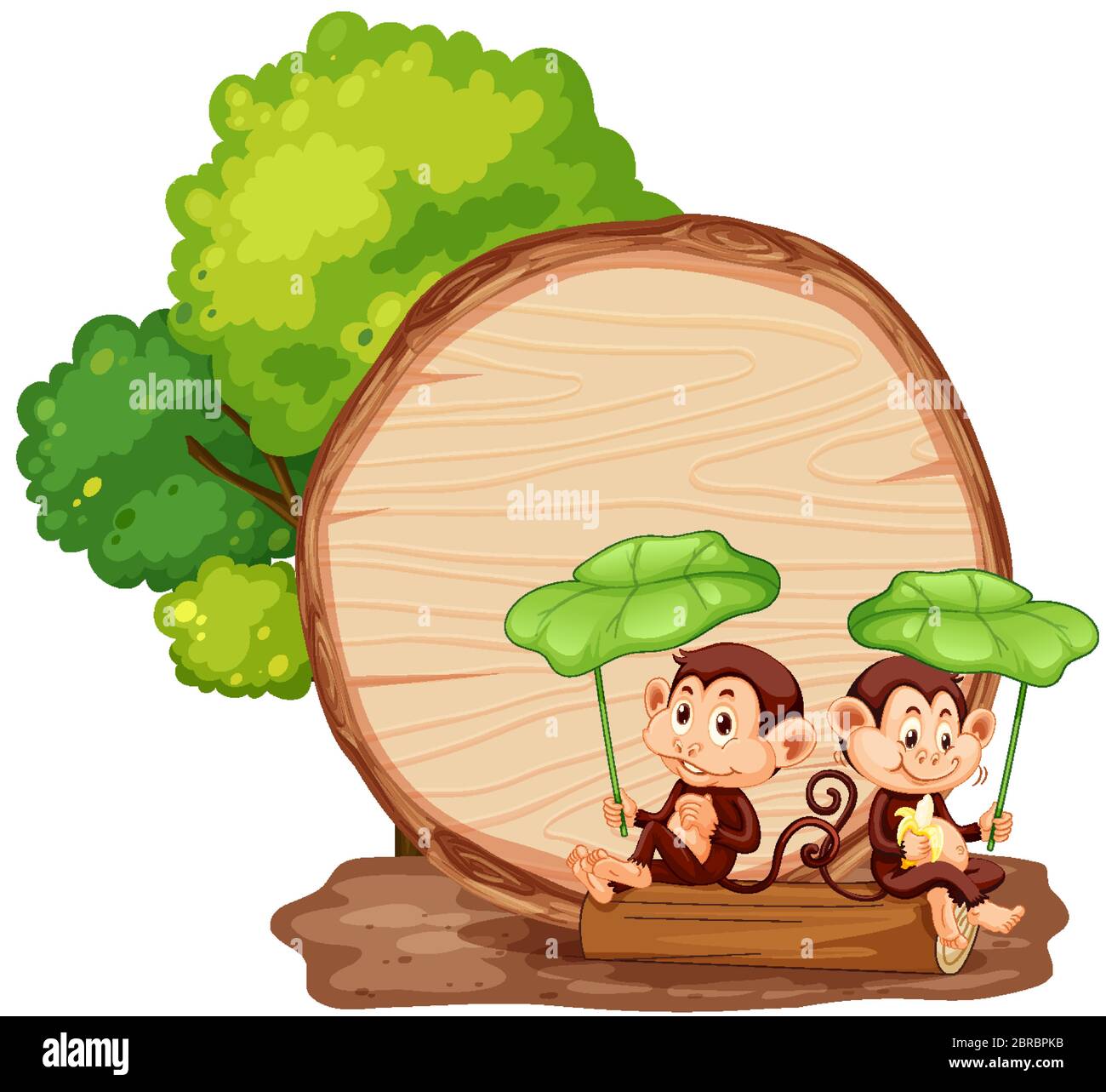 Sign template with animals in garden background illustration Stock ...