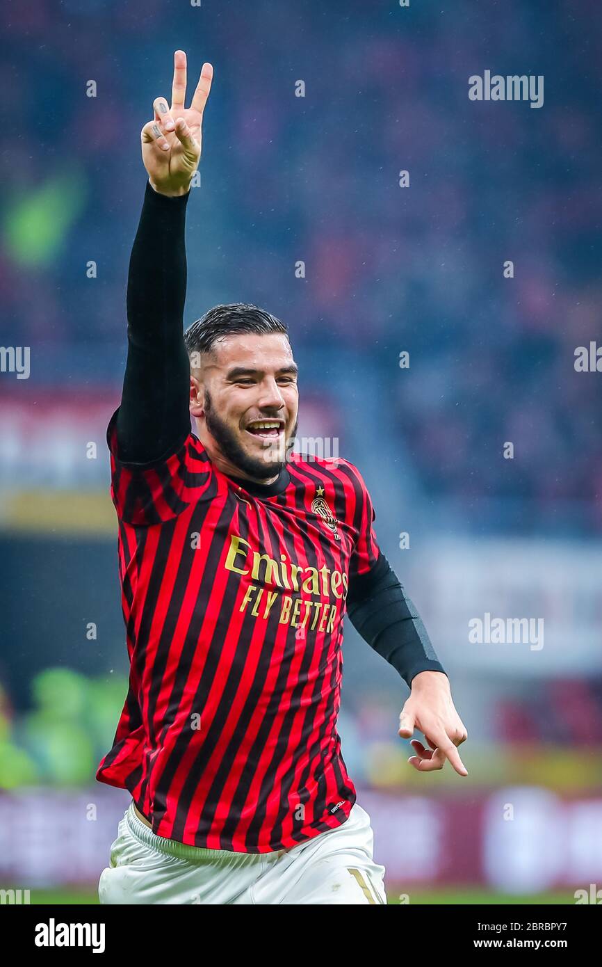 theo hernandez of ac milan during italian soccer serie a season 2019/20 ...