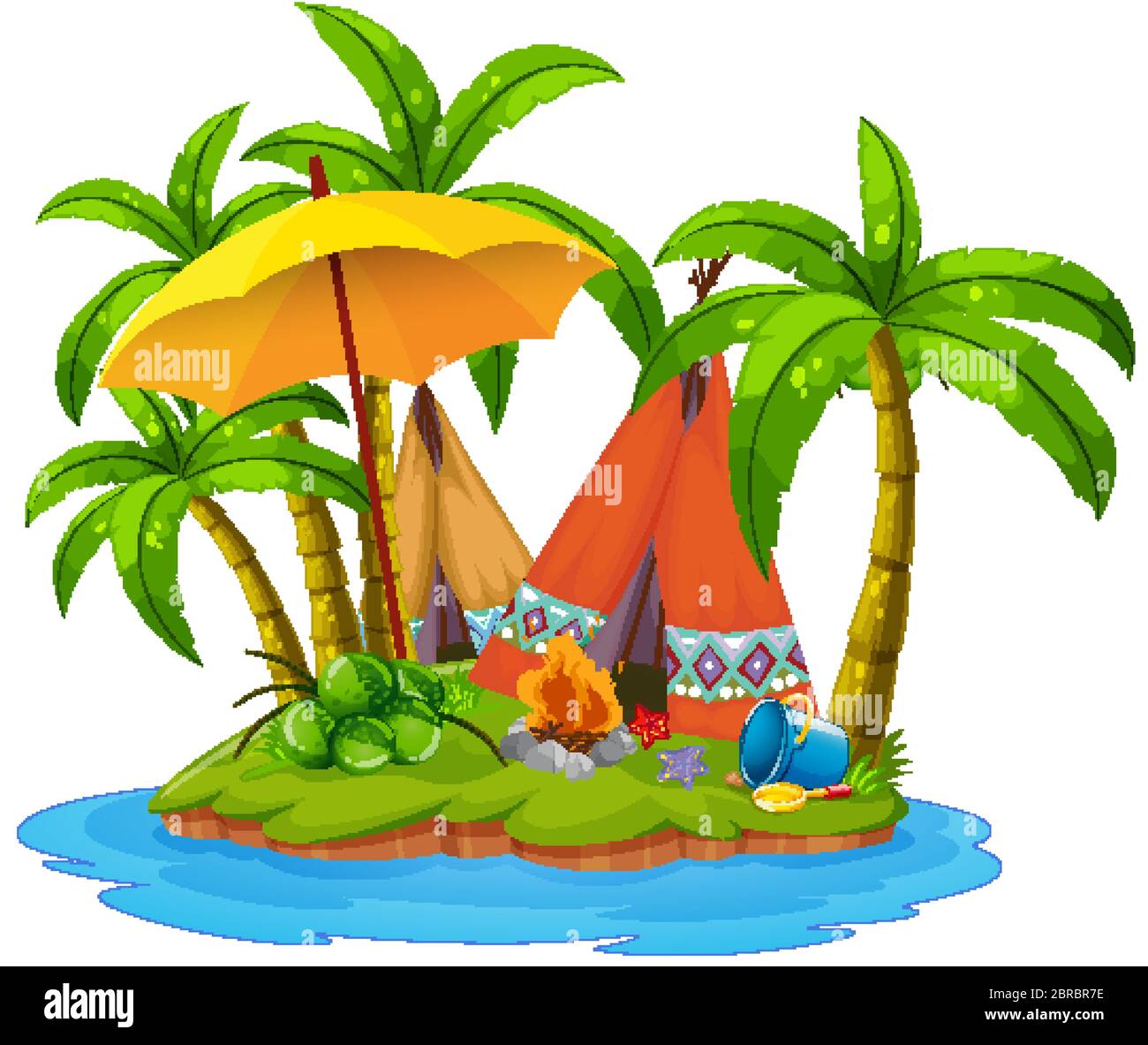 Native american house on island illustration Stock Vector Image & Art ...