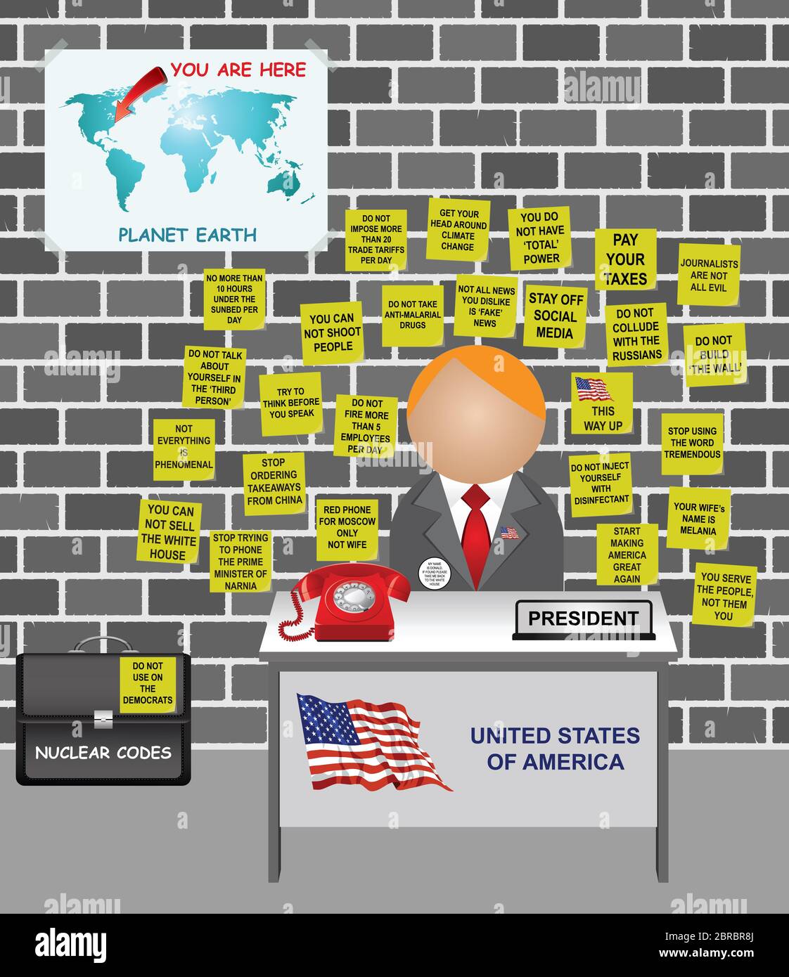 Comical representation of kind White House staff helping the President ...