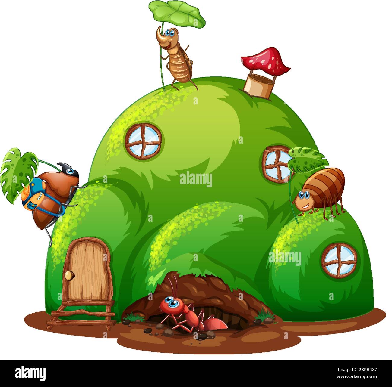 Gardening theme with insects in their home illustration Stock Vector ...
