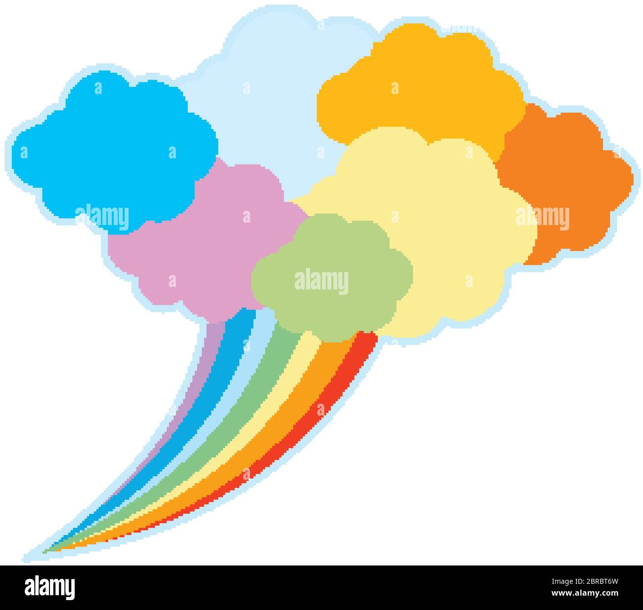 Colourful speech cloud and rainbow illustration Stock Vector Image ...