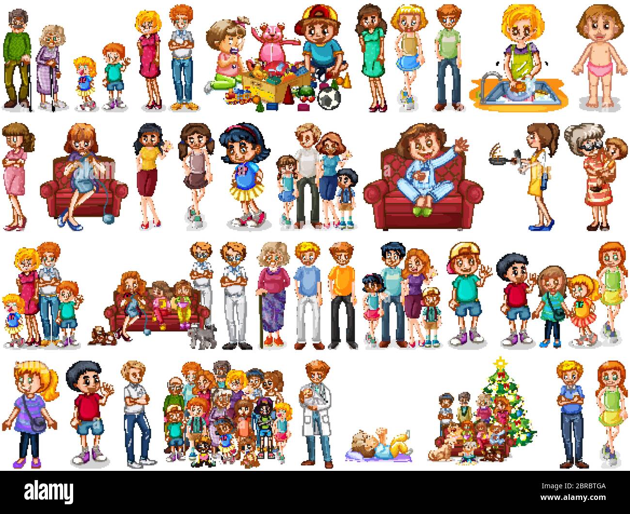 Group of family member characters illustration Stock Vector Image & Art ...