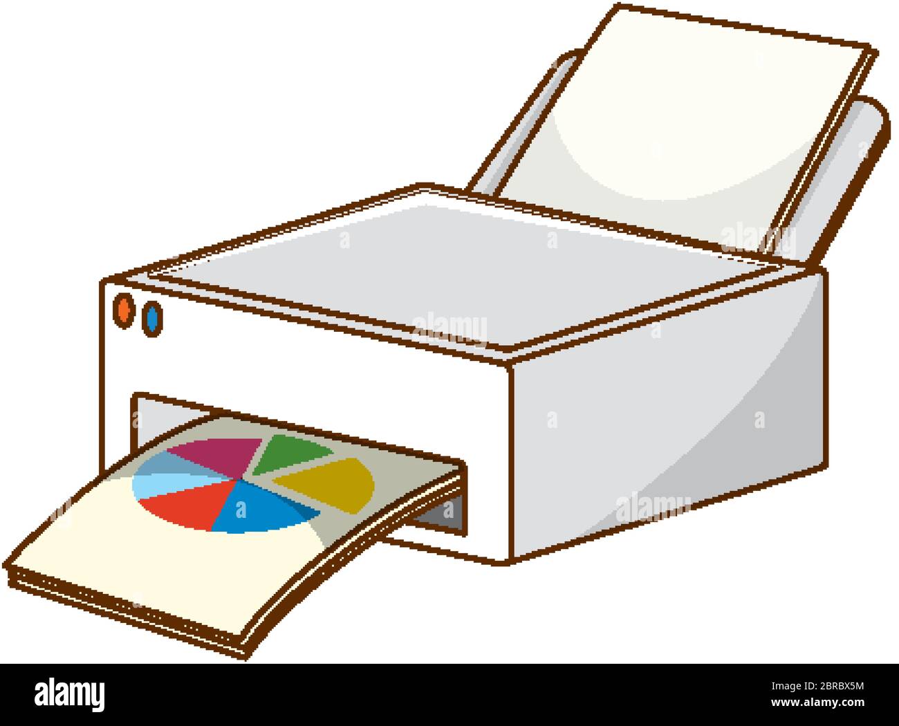 Color printer machine on white background illustration Stock Vector ...