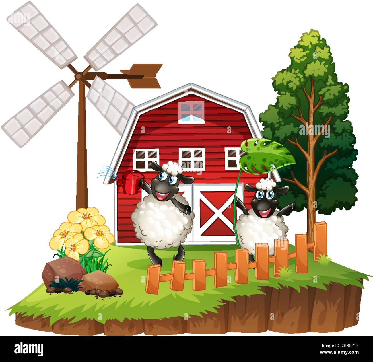 Farm theme background with farm animals illustration Stock Vector Image ...