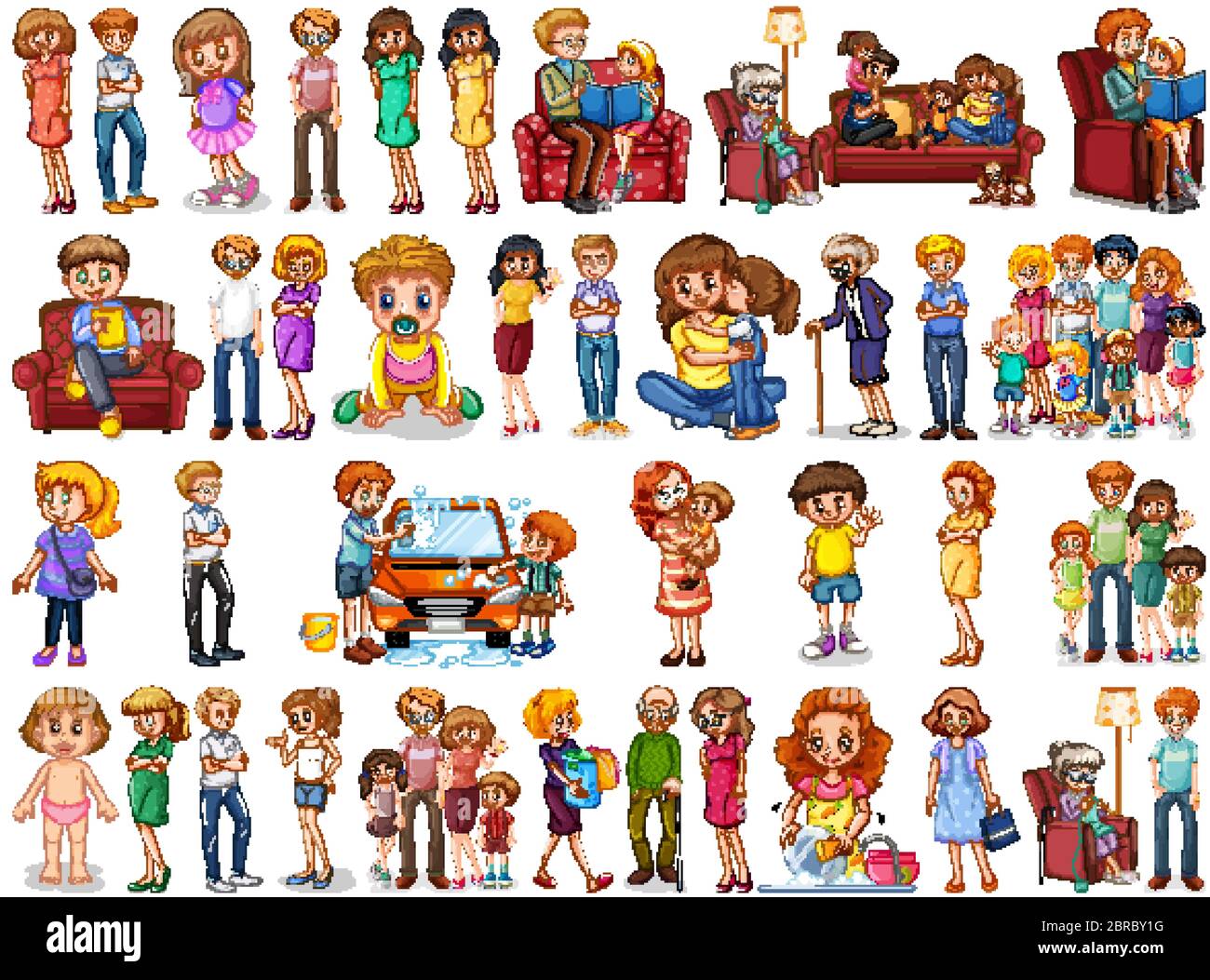 Group of family member characters illustration Stock Vector Image & Art ...