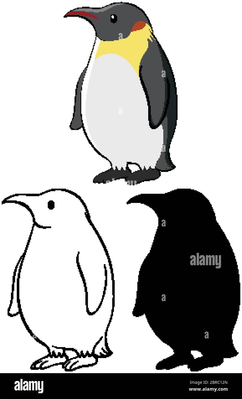 Set of penguin cartoon illustration Stock Vector Image & Art - Alamy