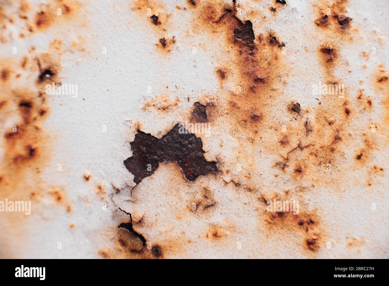 Scrap metal. Rust under a coat of paint. Peeled off white paint ...