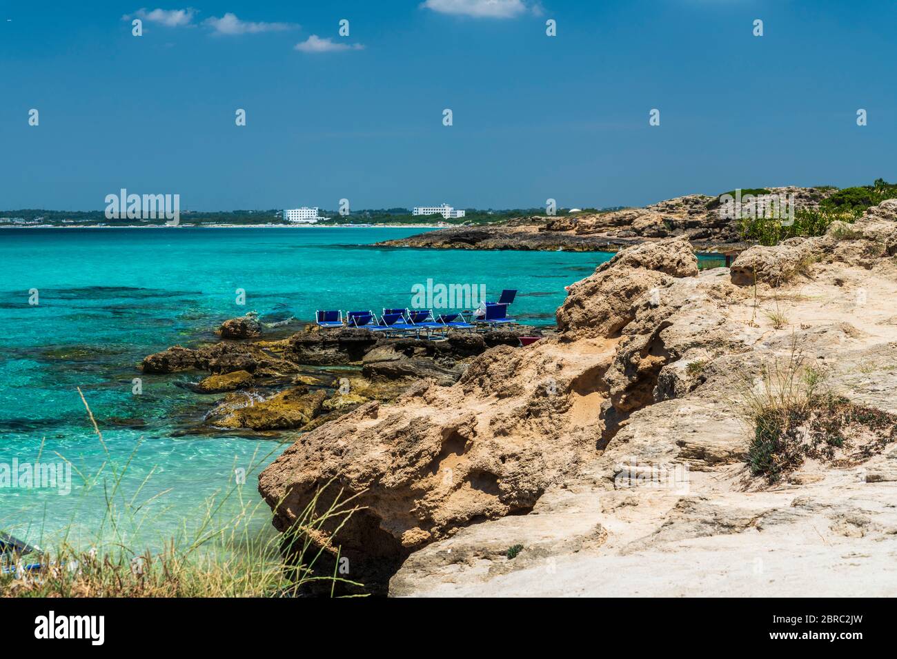 Golden beaches and clear sea. Magic of Salento. Punta della Suina ...