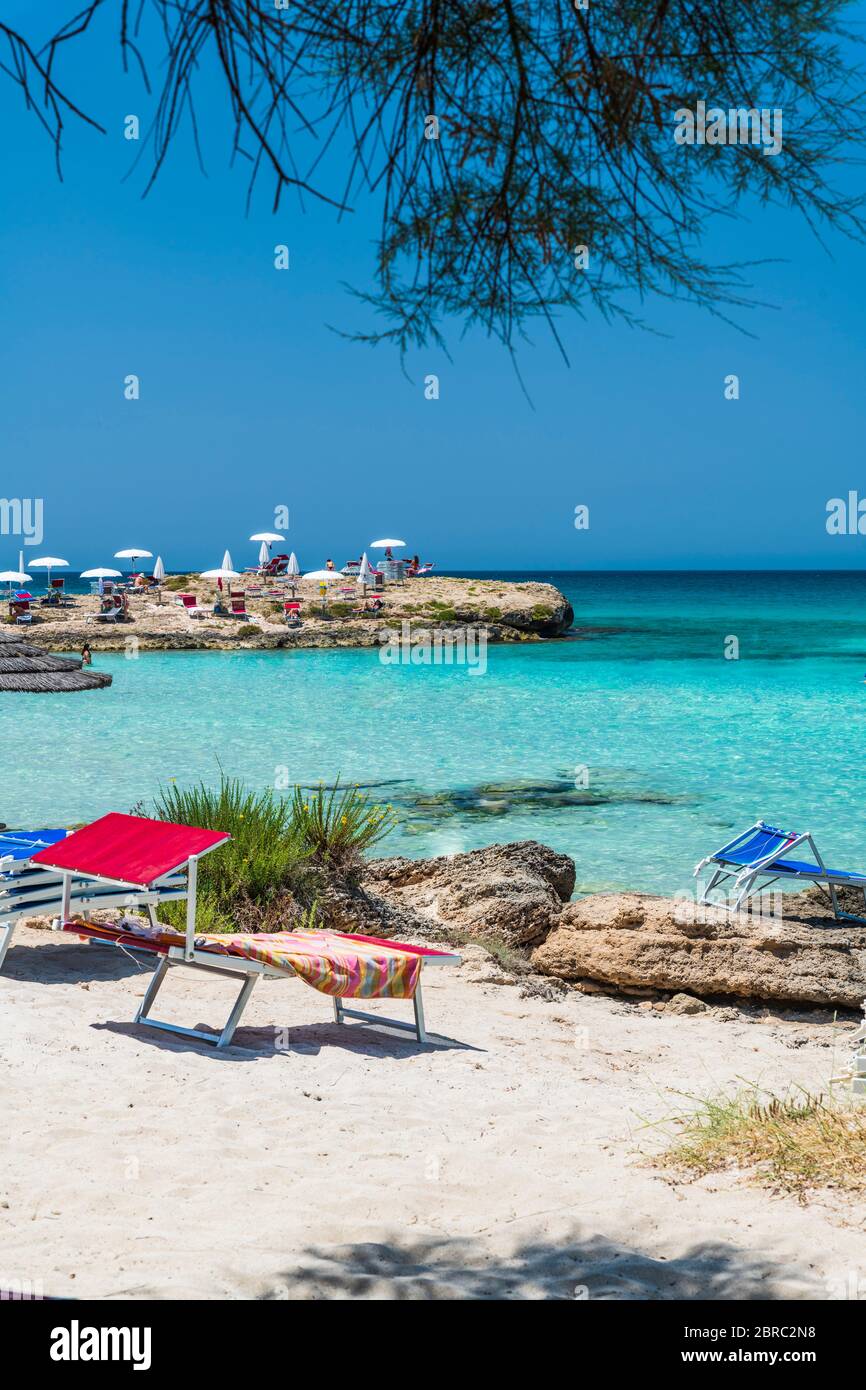 Golden beaches and clear sea. Magic of Salento. Punta della Suina ...